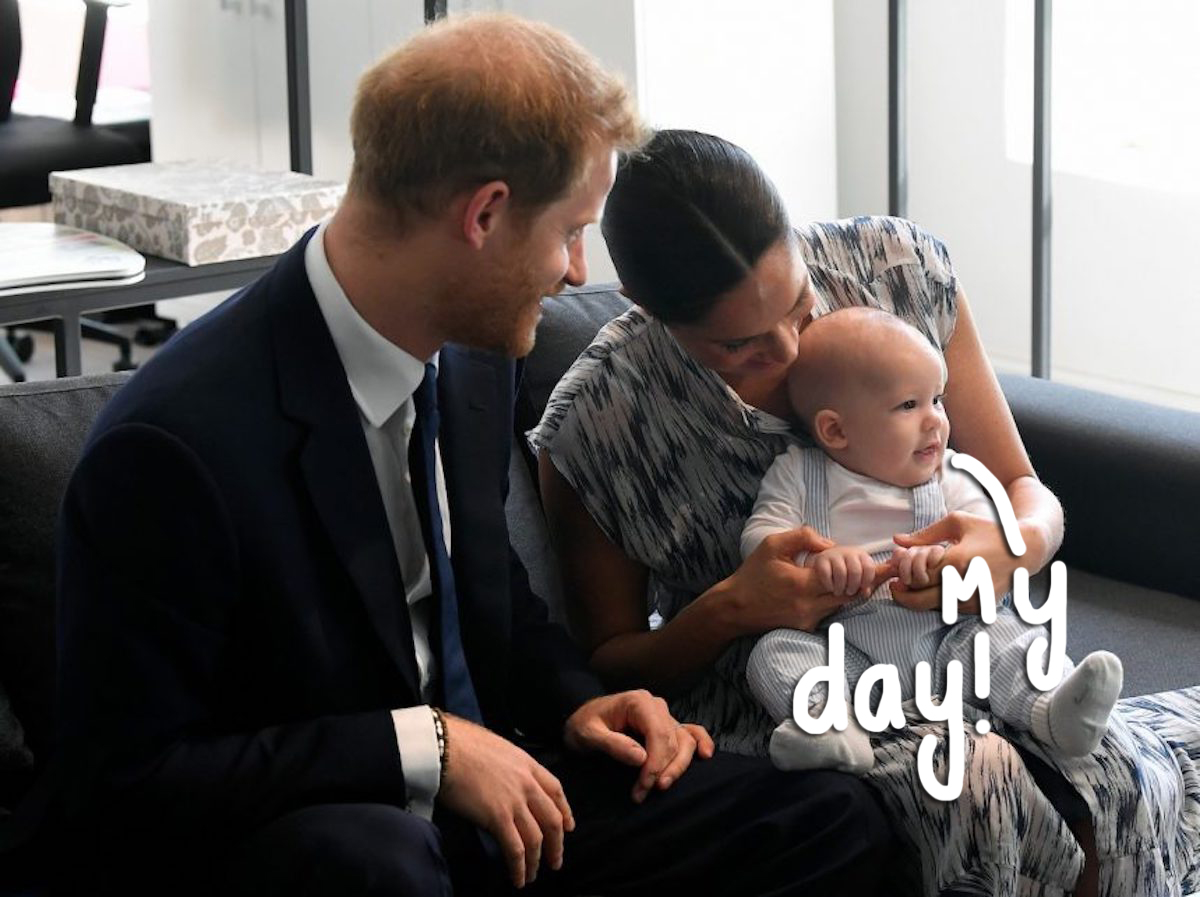 Meghan Markle Cuddles Up With A Squirmy Archie For His First Birthday ...