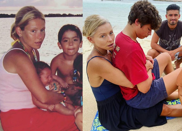 Kelly Ripa Hilariously Recreates 17-Year-Old Beach Pic With Her Grown ...