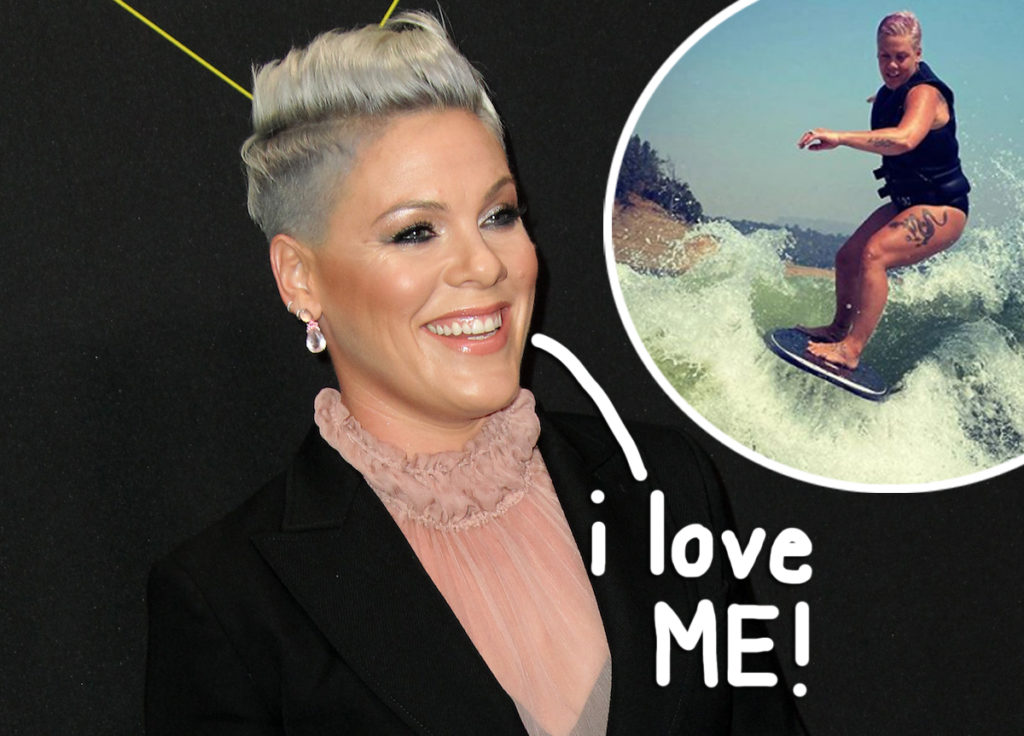 Pink Catches Waves & Celebrates Her 'Thunder Thighs'! - Perez Hilton