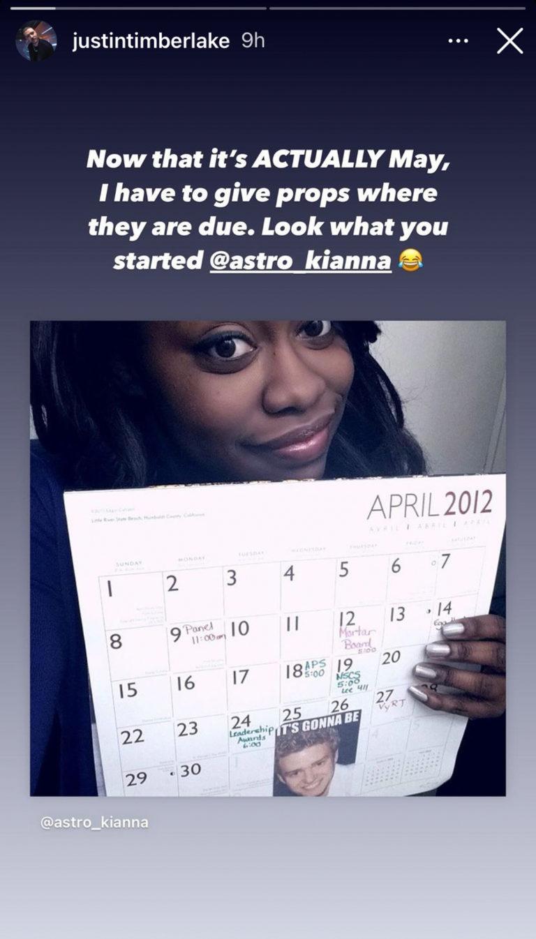 Justin Timberlake Gives A Shout Out To The 'It's Gonna Be May' Meme ...