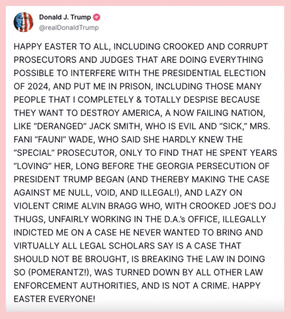 Donald Trump's Truly Unhinged Easter Statement - No, This Isn't An ...