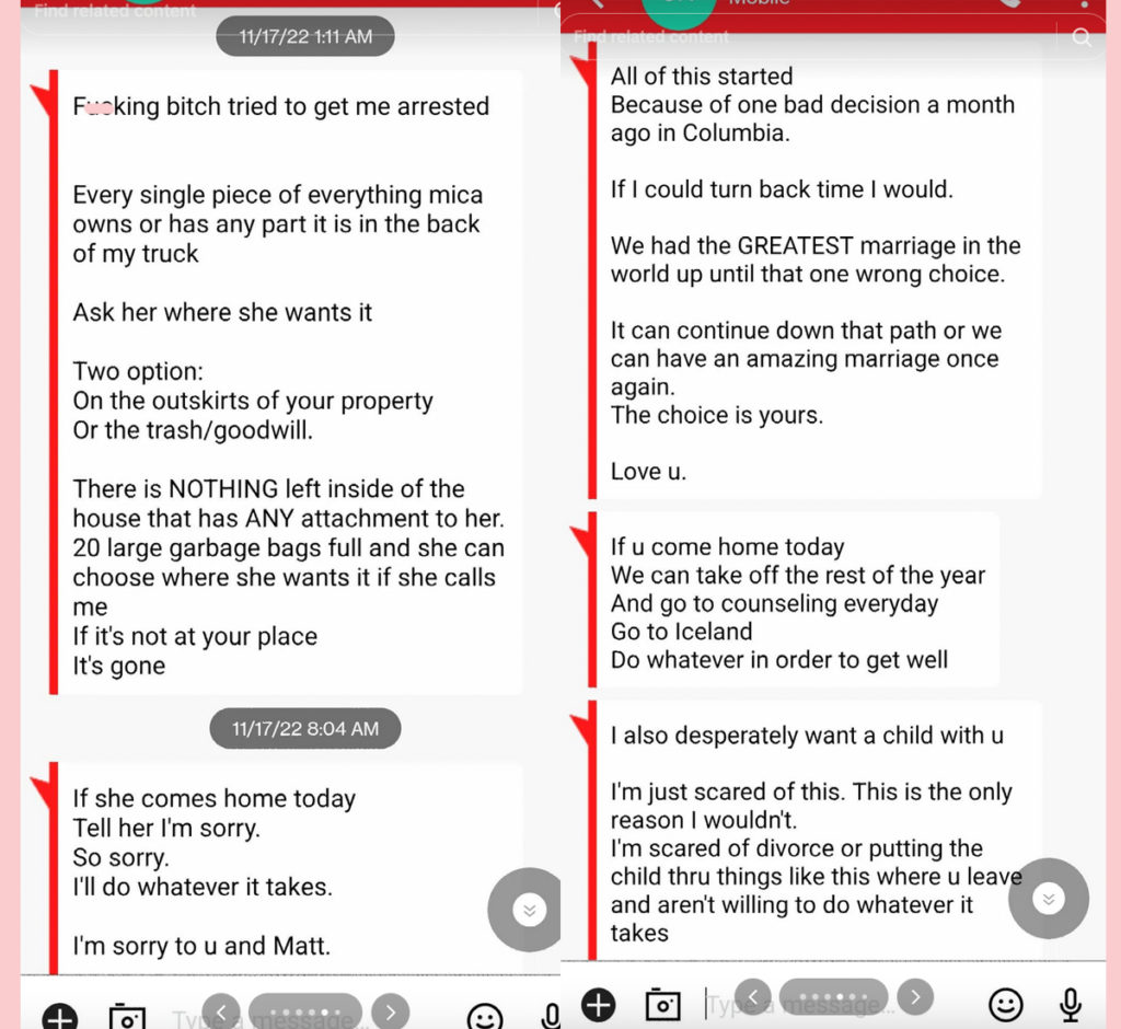 Mica Miller's Family Share Terrifying Abusive Texts From Pastor Husband ...