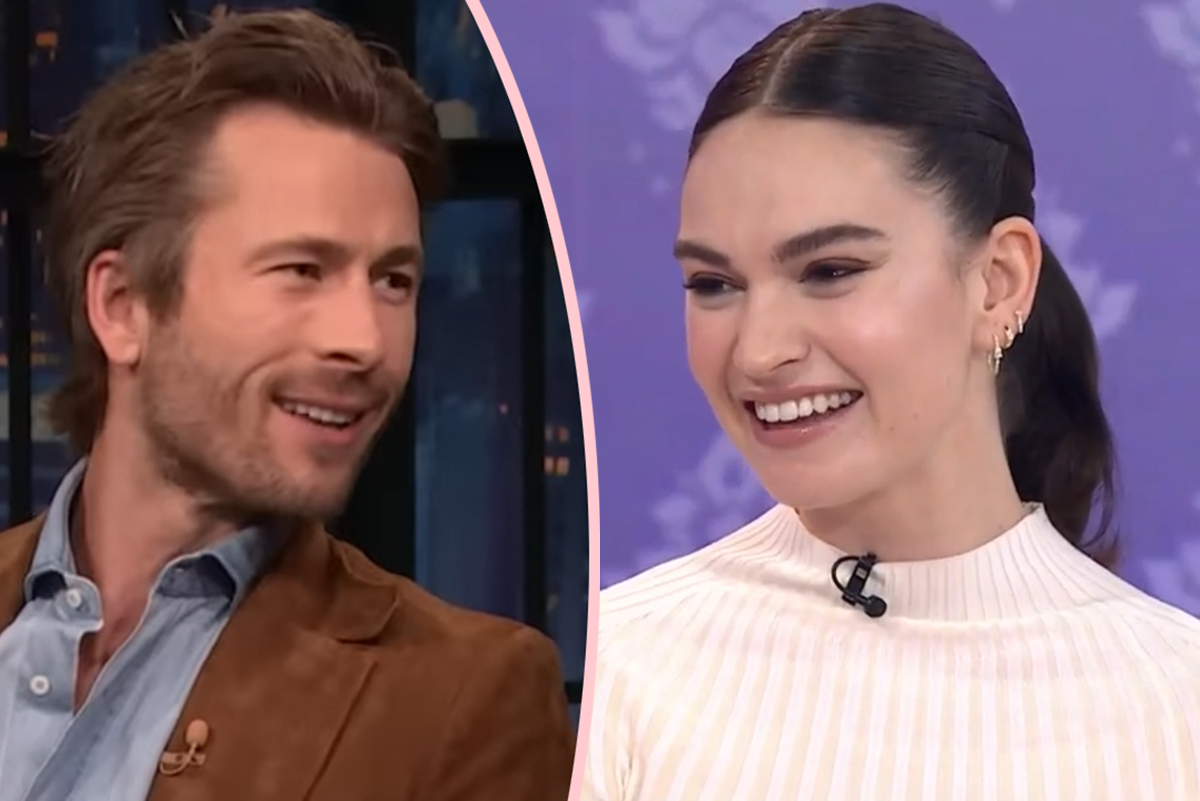Sparks Flying Between Glen Powell & Lily James?! LOOK! - Perez Hilton