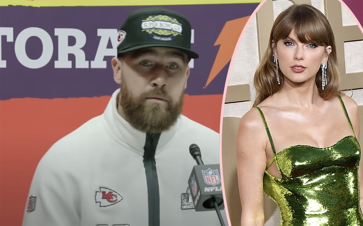 Travis Kelce Reacts To Getting Asked About Taylor Swift & NFL Conspiracy! - Perez Hilton