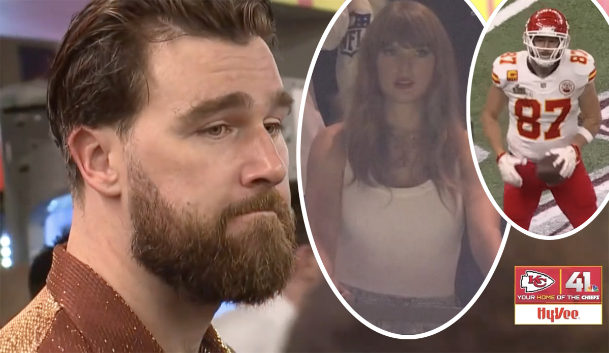 Watch Deflated Travis Kelce Drag His Feet Back To Taylor Swift In VIP Box After Super Bowl Loss ...