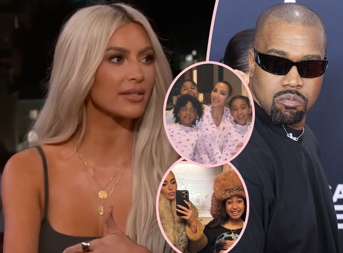 Kim Kardashian Amps Up 'Armed Security' For Kids Amid Kanye West Threats! - Perez Hilton