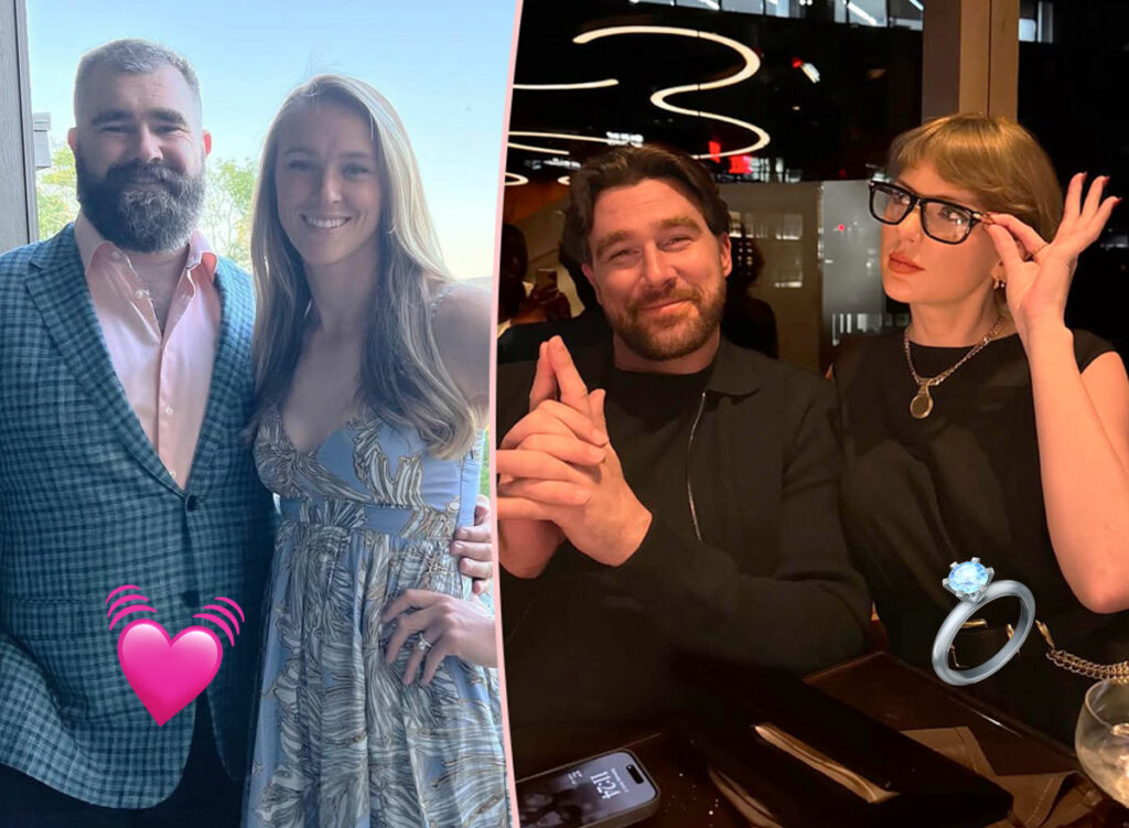 Jason & Kylie Kelce React To Taylor Swift & Travis' Engagement! - Perez Hilton