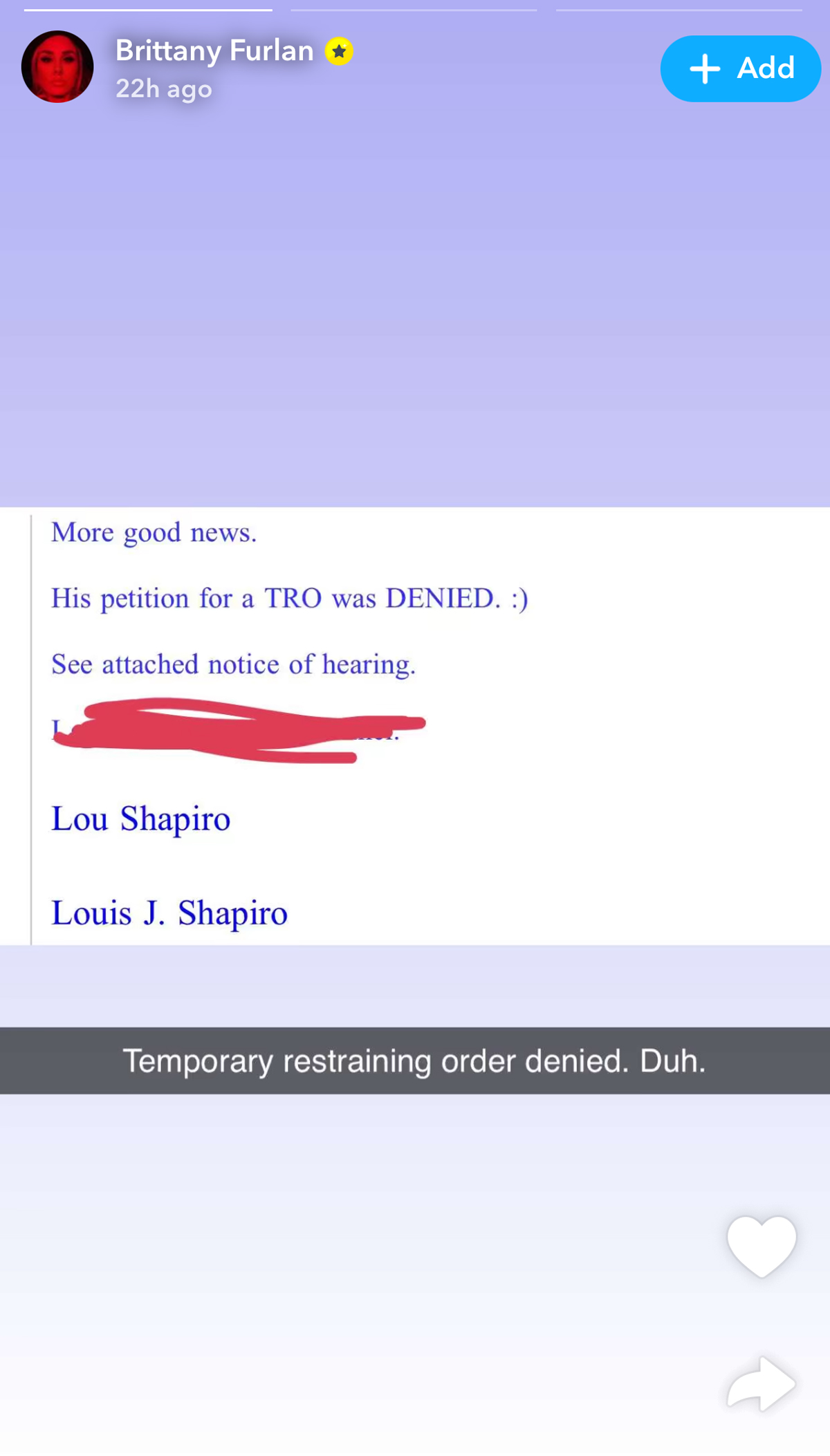 Brittany Furlan Reacts To Ronnie Radke’s Temporary Restraining Order ...